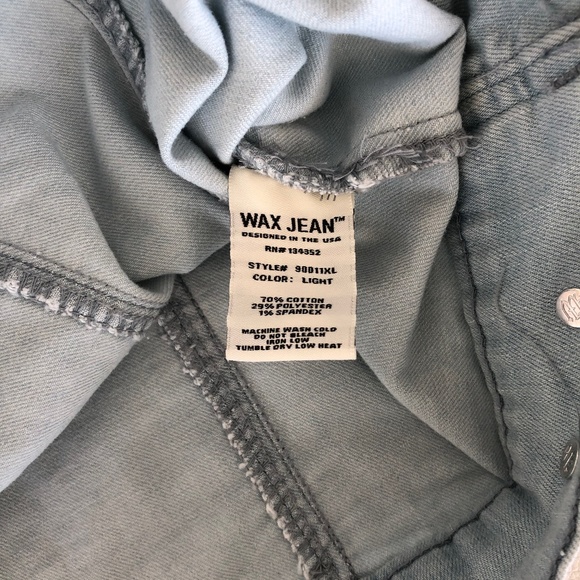 Sunnie Dayz | Jackets & Coats | Wax Jeans Plus Denim Vest In Light ...